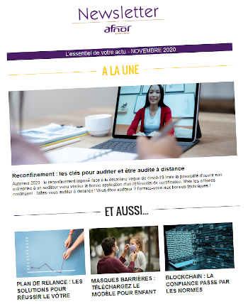 Newsletter AFNOR - recevez les dernières informations AFNOR